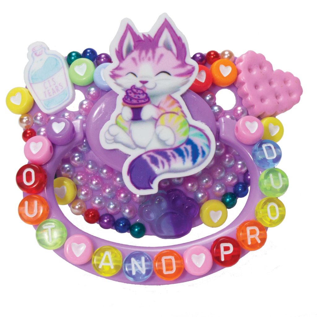 Out and Proud Kitten Purple Adult Deco Pacifier ⋆ ABDL Company